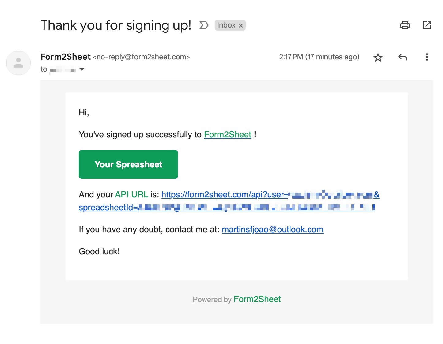 How to submit an HTML form to Google Sheets | Form2Sheet